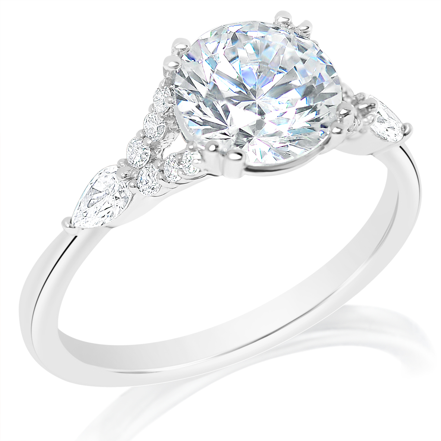 Round Double Prong Split Shank Engagement Ring - Z2599R