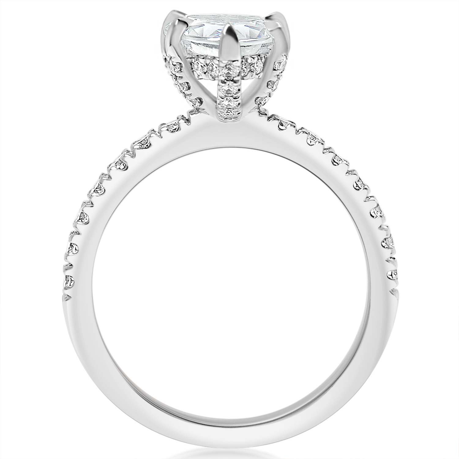 Heart Diamond Eagle Claw Prong Engagement Ring - Z2946H
