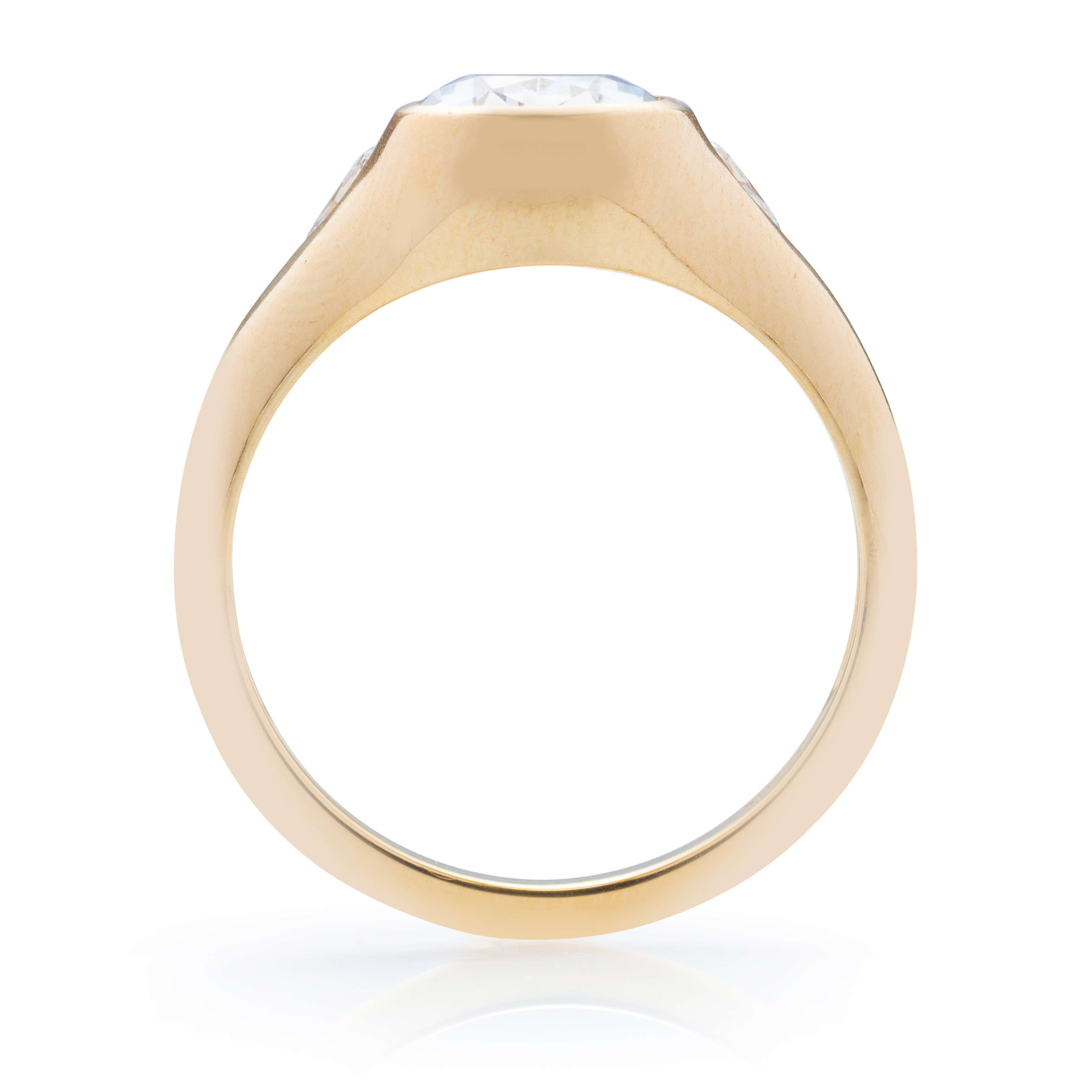 Pear Diamond Bezel Three Stone Engagement Ring - Z4221Z