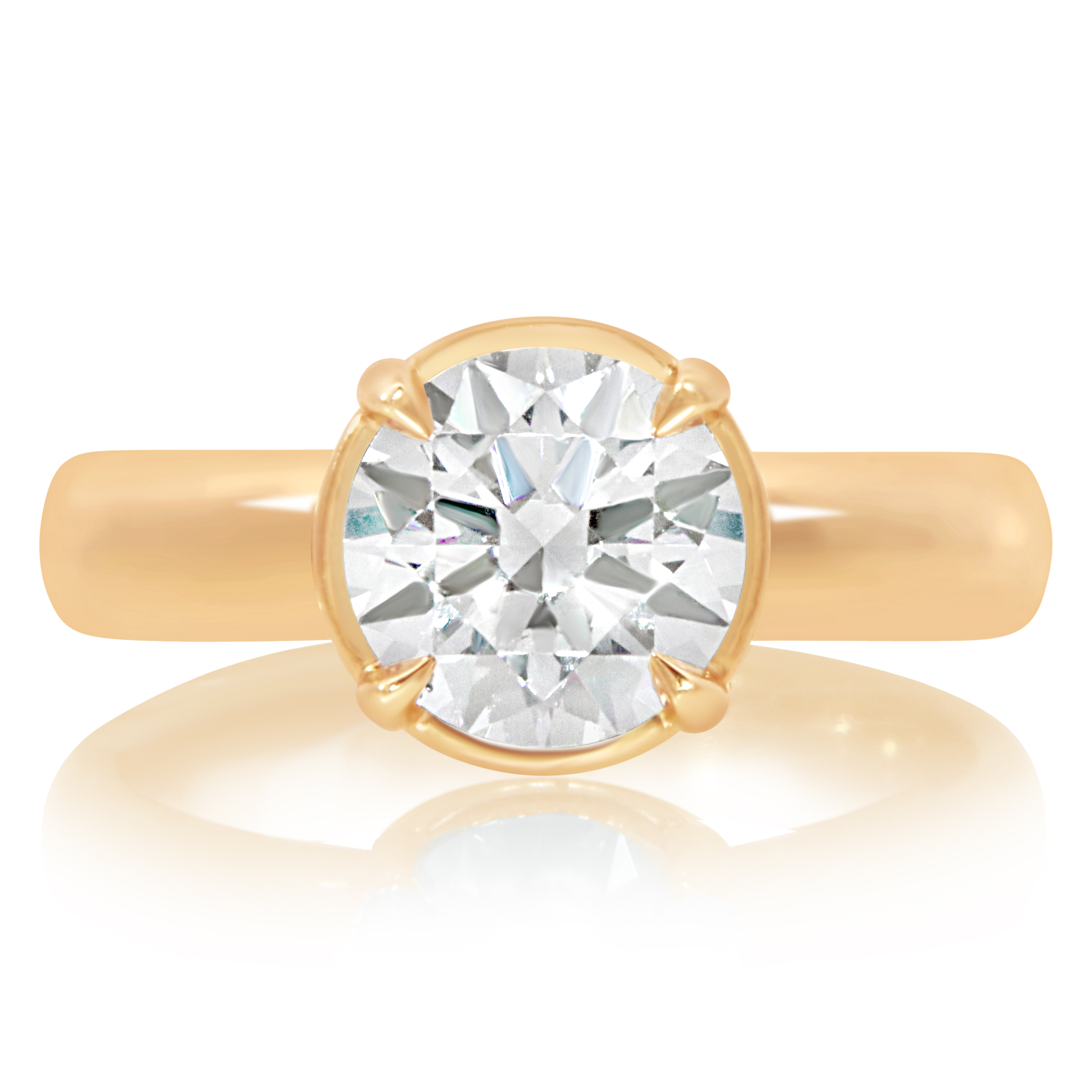 Tapered Shank Solitaire Engagement Ring - Z4677R